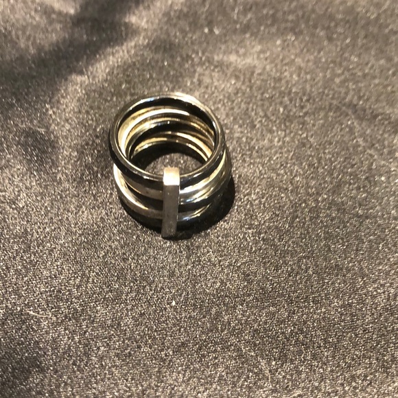 Clio Blue | Jewelry | Clio Blue Black Ceramic And Silver 925 Ring ...